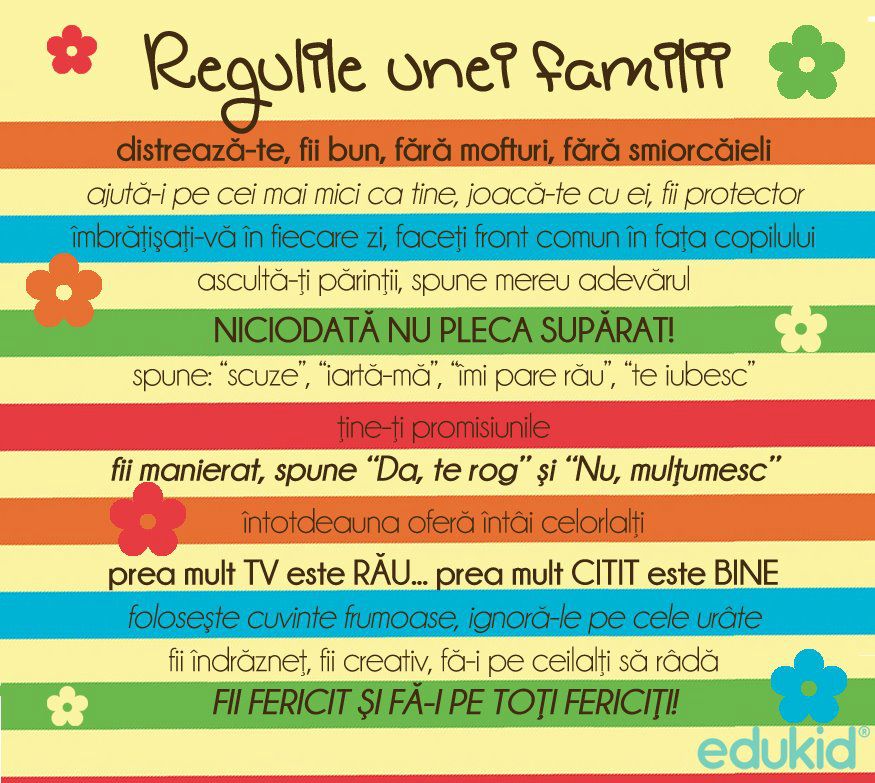 Grupa Fluturaşilor-Gradinita P.P. 6 Deva: Regulile grupei